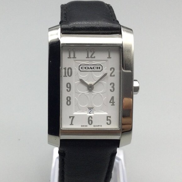 Coach | Accessories | Coach Tank Watch Women 27mm Silver Tone White ...